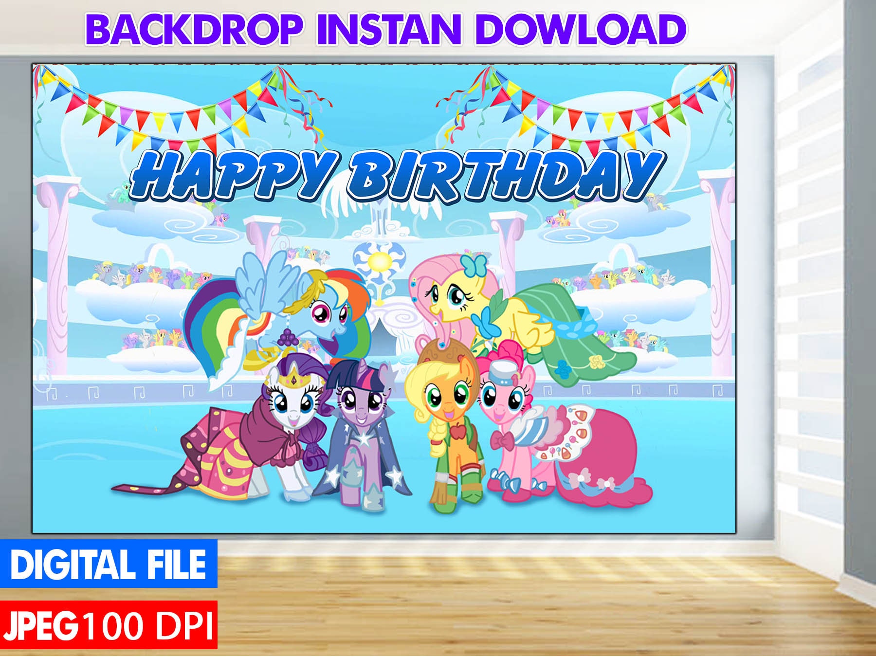 My Little Pony Backdrop Banner. My Little Pony Party Backdrop. | Etsy