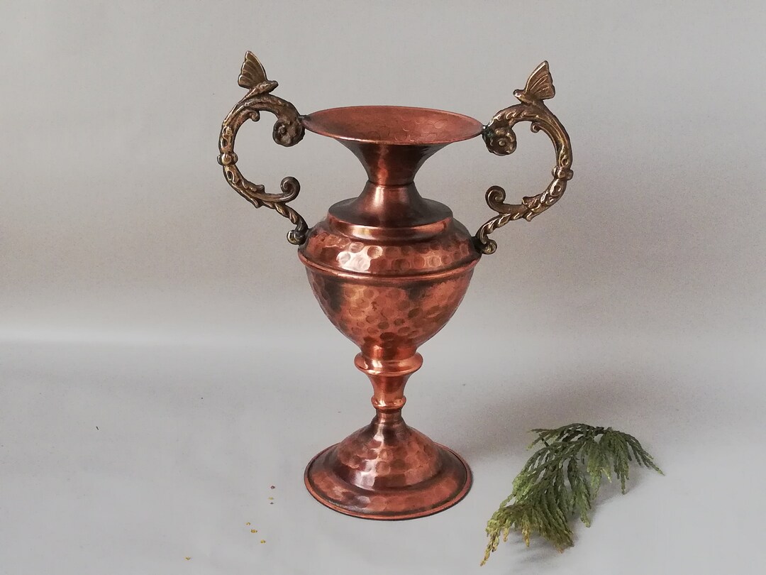Copper Amphora With Brass Handles – Decoration, Flower Vase, Gift Idea ...