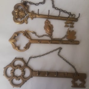 Antique Brass Keychain With Floral Ornament, Keychain for Collectors ...