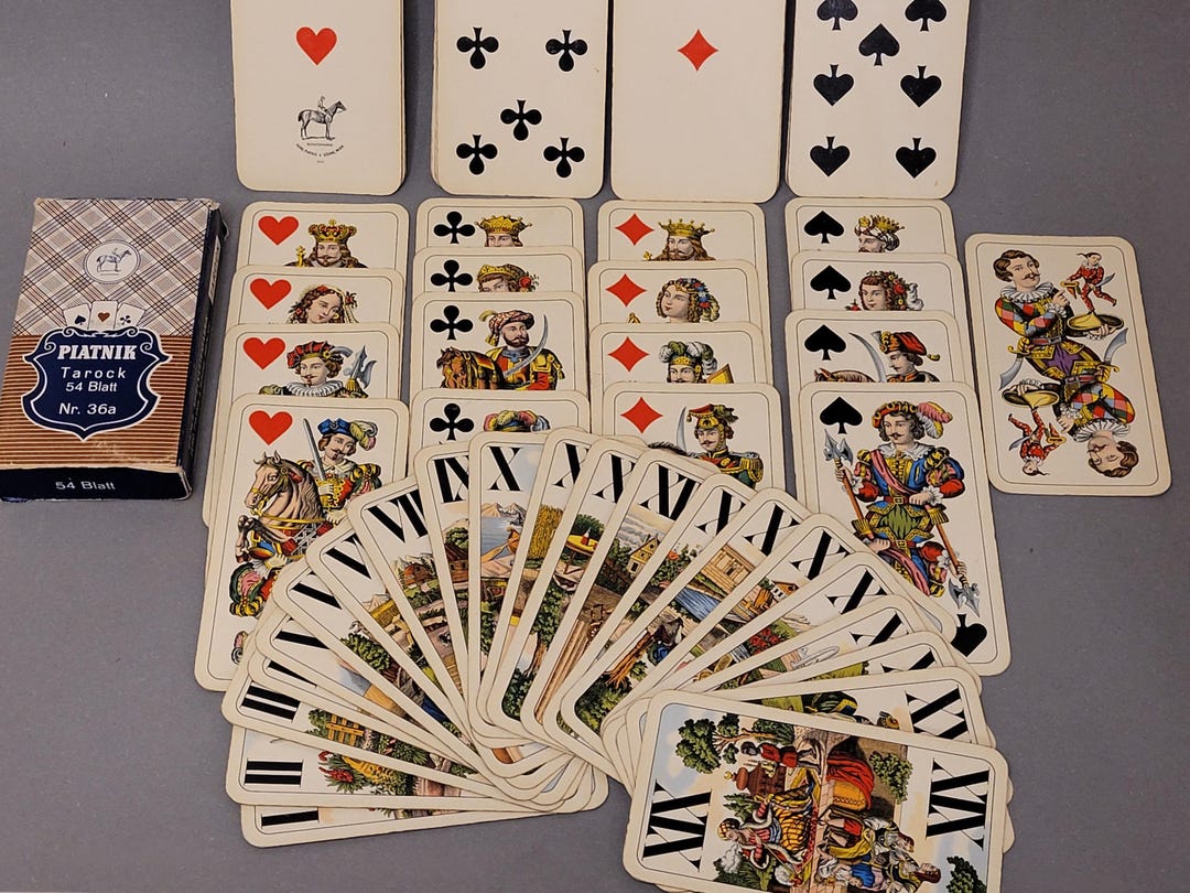 Vintage Austrian Tarock Playing Cards 1948–1950 by Piatnik Vienna ...