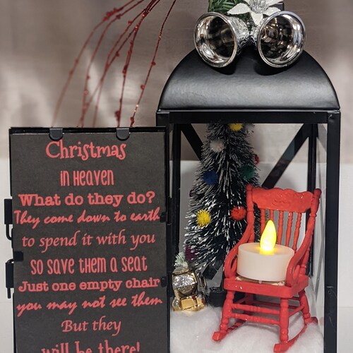 Christmas in Heaven Empty Chair Memorial Lantern Best of - Etsy