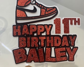Personalised Trainers Cake Topper - Etsy UK