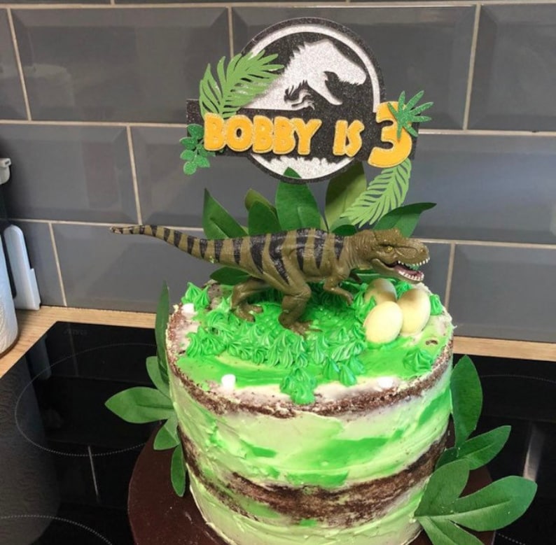 Personalised JURASSIC WORLD Inspired 3D Cake Topper. Glitter - Etsy UK