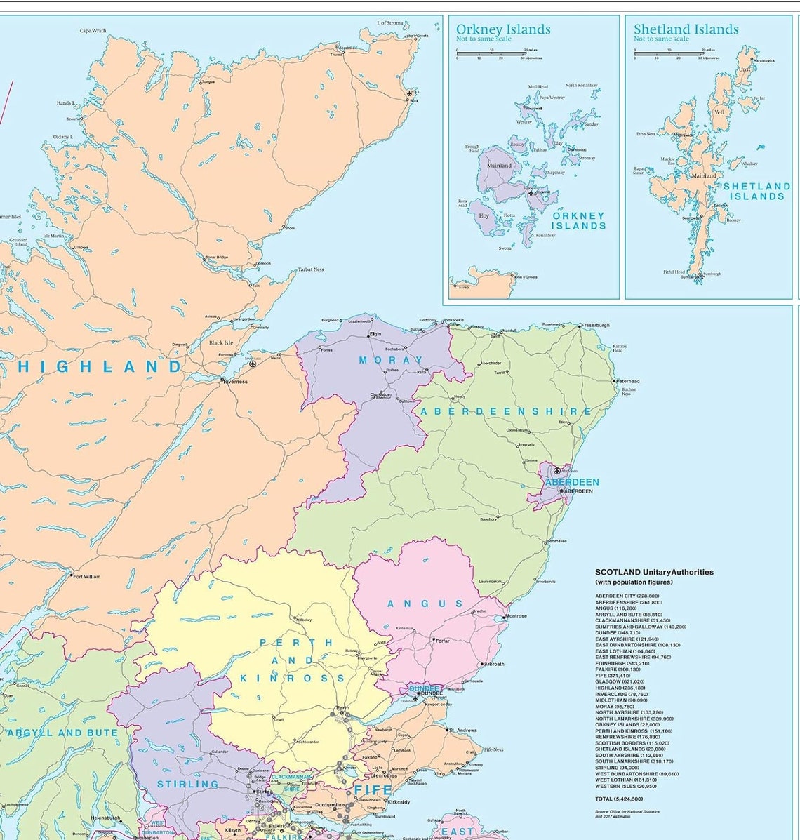 UK Wall Map Laminated Large Map Counties, District and Unitary ...