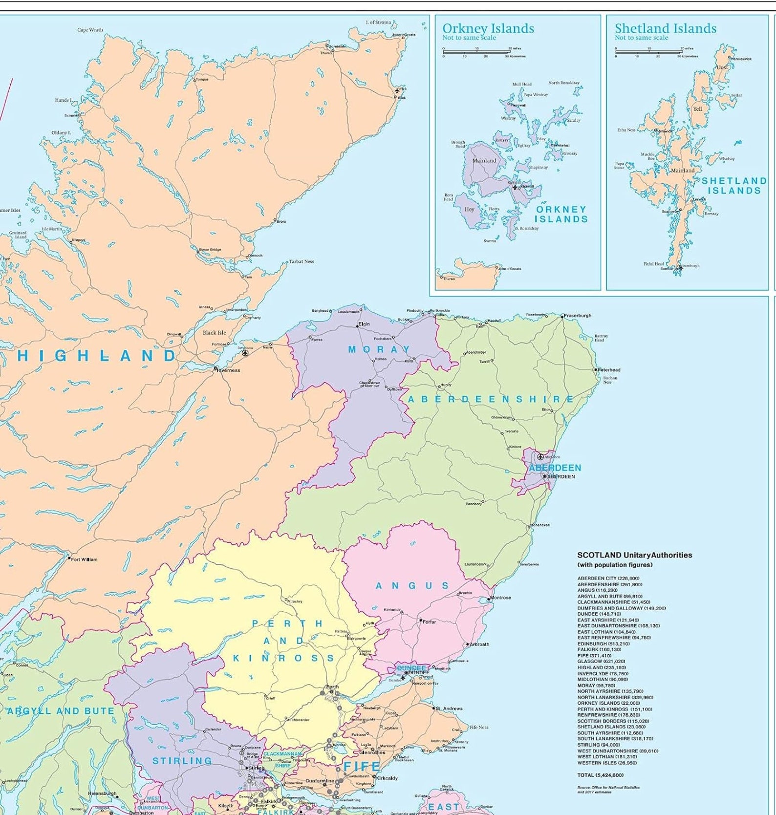 UK Wall Map Laminated Large Map Counties, District and Unitary ...