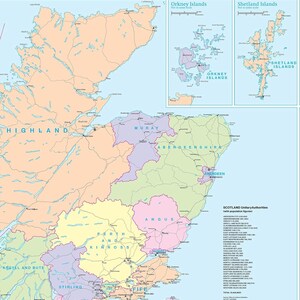 UK Wall Map Laminated Large Map Counties, District and Unitary ...