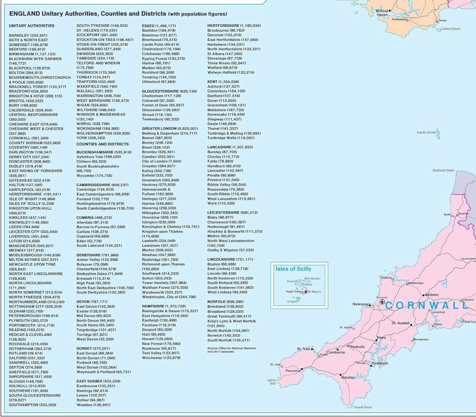 UK Wall Map Laminated Large Map Counties, District and Unitary ...