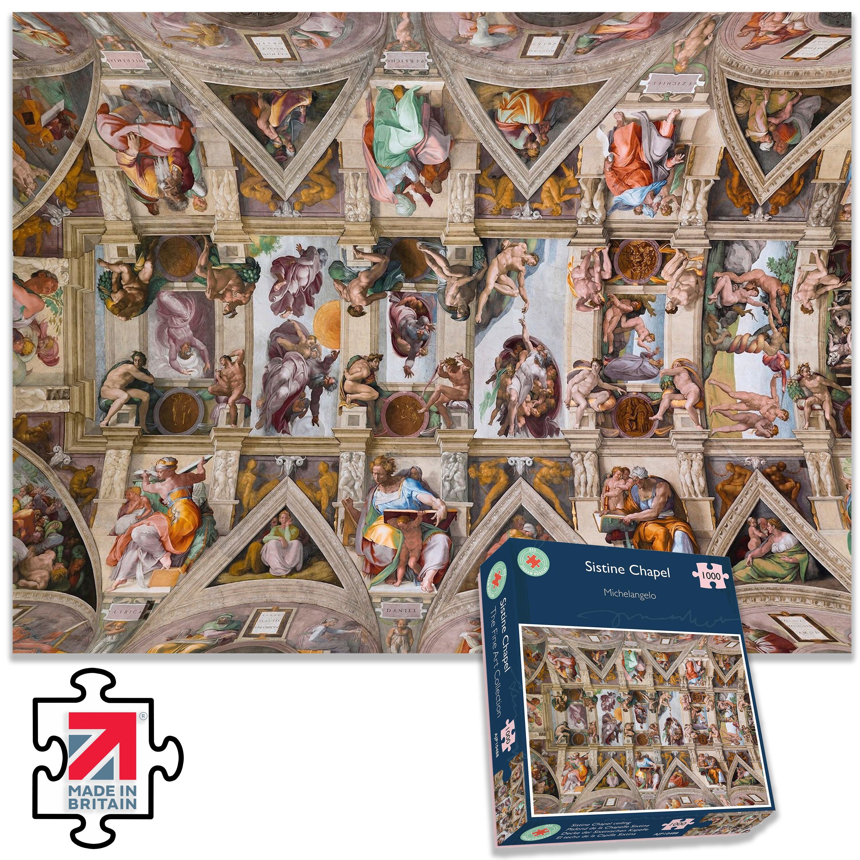 Sistine Chapel Ceiling by Michelangelo Jigsaw Puzzle 1000 or 500 Pieces ...