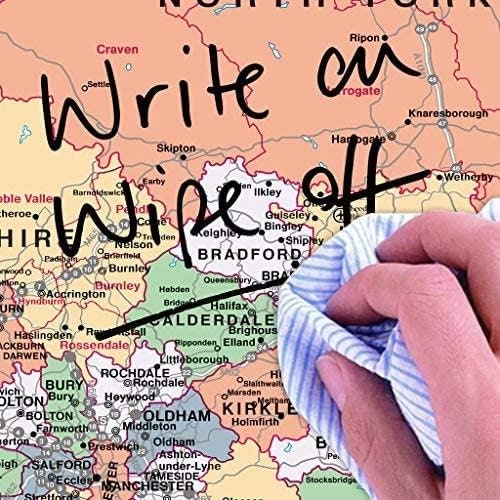 UK Wall Map Laminated Large Map Counties, District and Unitary ...