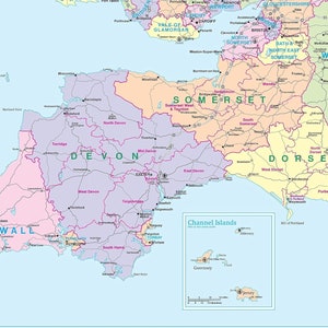 UK Wall Map Laminated Large Map Counties, District and Unitary ...
