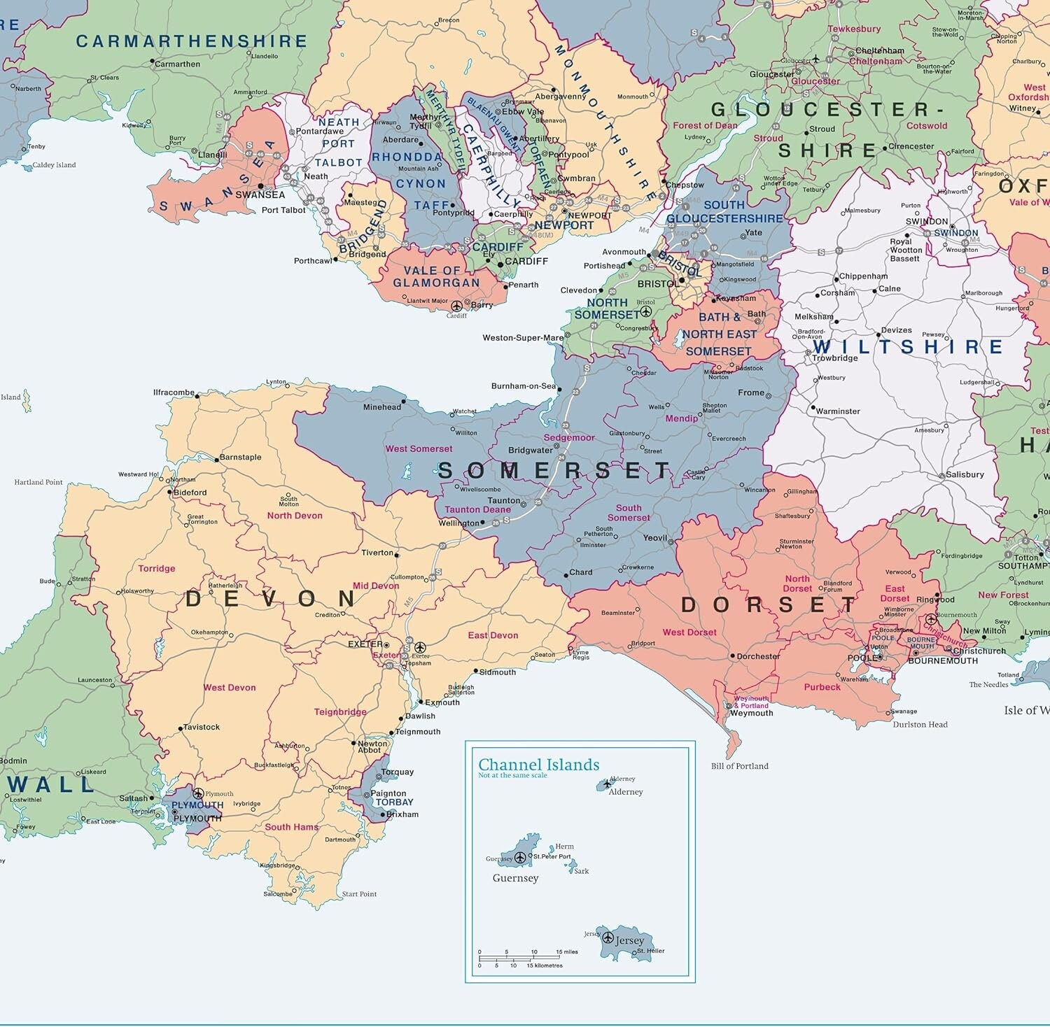 UK Wall Map Laminated Large Map Counties, District and Unitary ...
