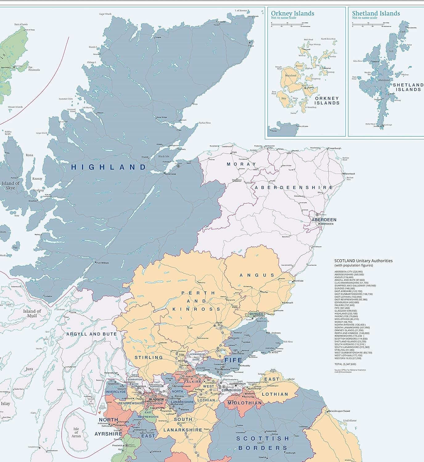 UK Wall Map Laminated Large Map Counties, District and Unitary ...