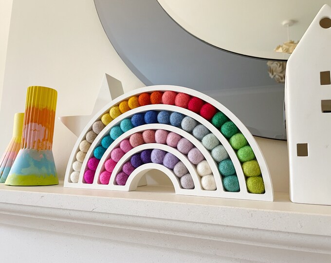 Fillable Award Trophy MDF Wood Shape Pom Pom Resin Felt Wool Ball Base ...