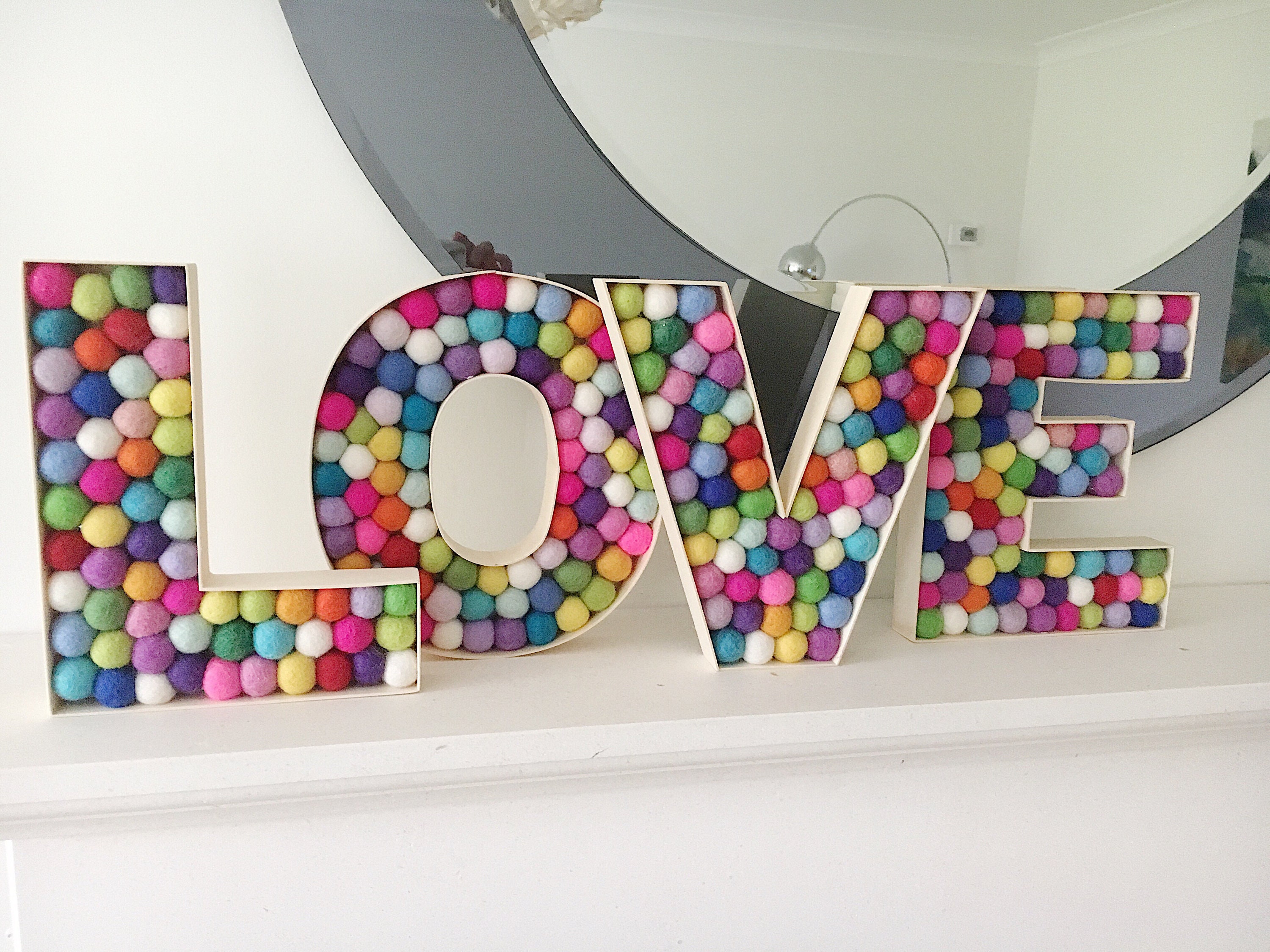 Letter 'L' Felt Ball Letter. Pom Pom Letter. Wooden | Etsy