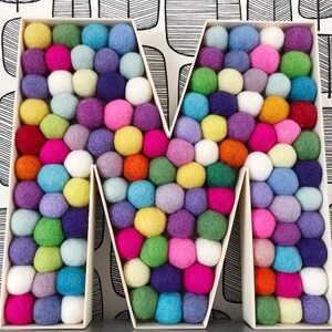 Letter 'M' Felt Ball Letter Wooden Fillable Letter - Etsy