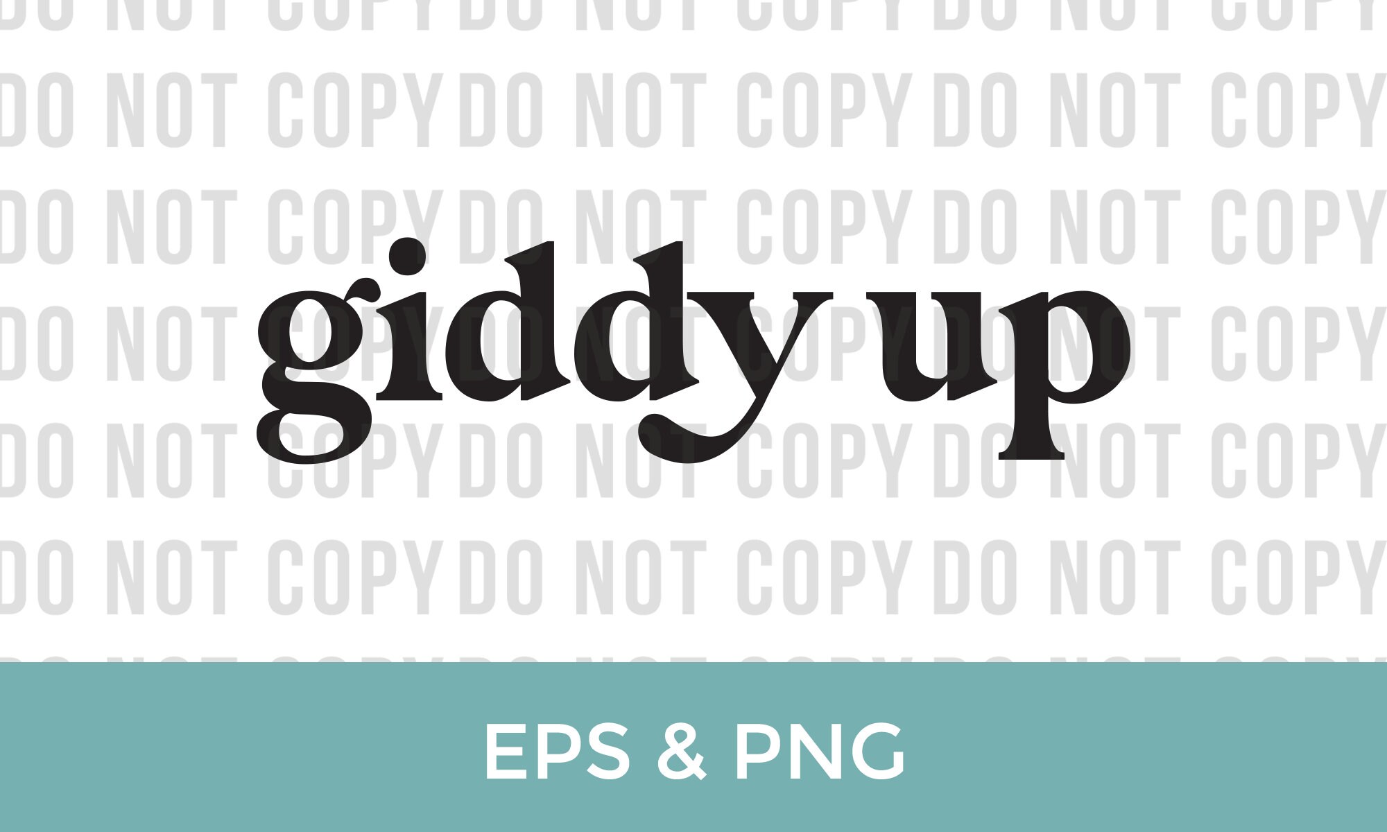 Giddy up Text Design EPS PNG File - Etsy UK