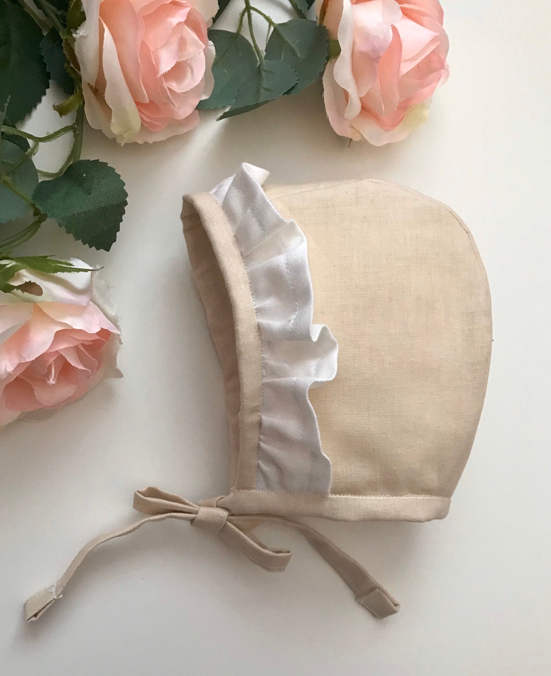 Neutral Summer Baby Bonnet - Etsy