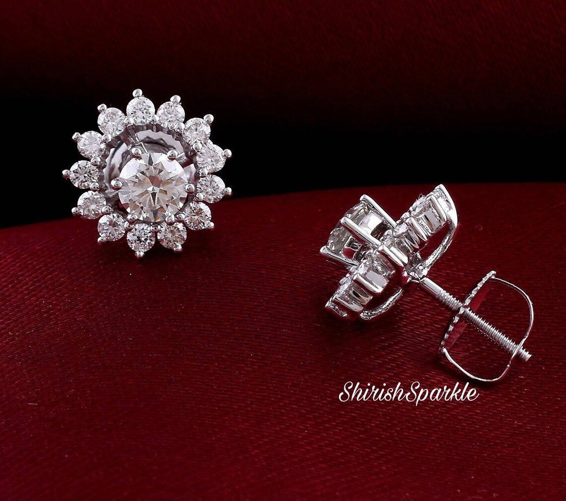 Diamond Jacket Earrings – Natural Solitaire Diamonds in White Gold ...