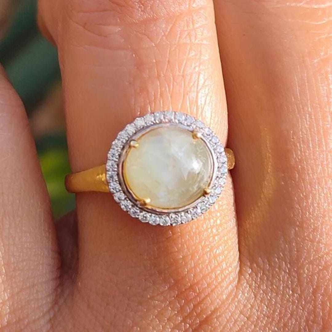 5 Carat Chrysoberyl Cats Eyes Ring, Genuine Cats Eye Engagement Ring ...