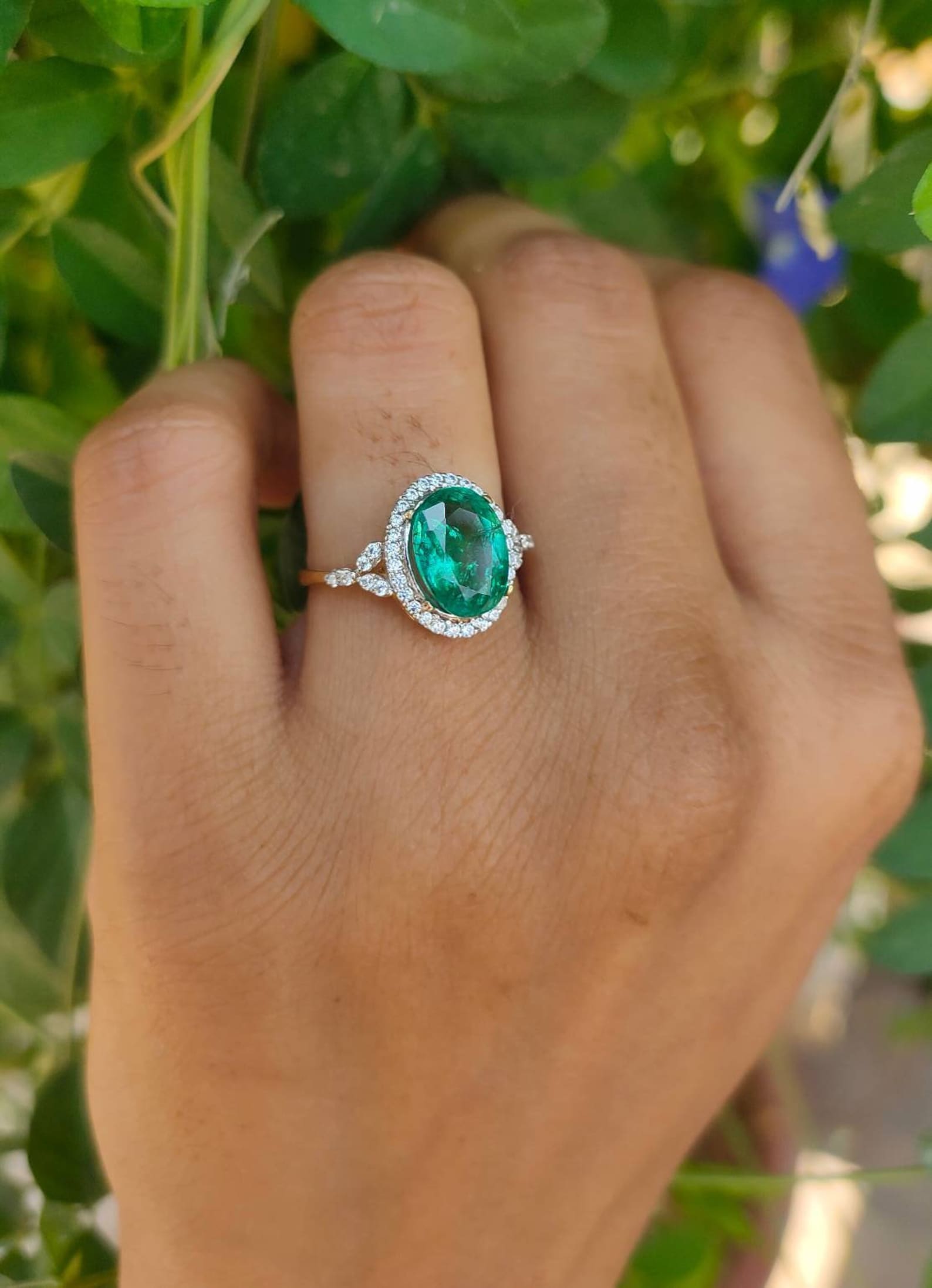 Emerald Engagement Ring Emerald Ring For Women Natural Emerald | Etsy