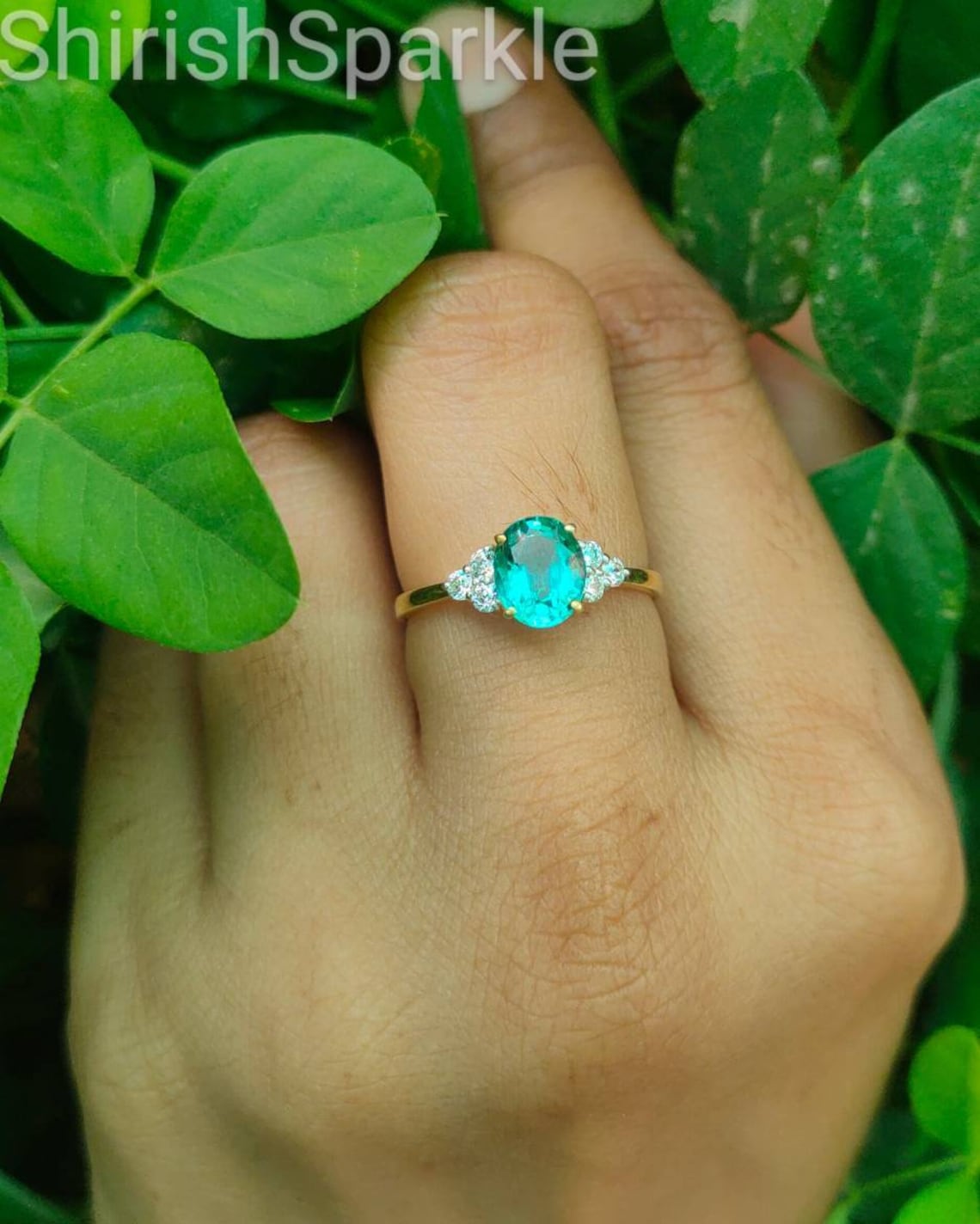 Natural Emerald Engagement Ring Emerald Ring for Women Real - Etsy