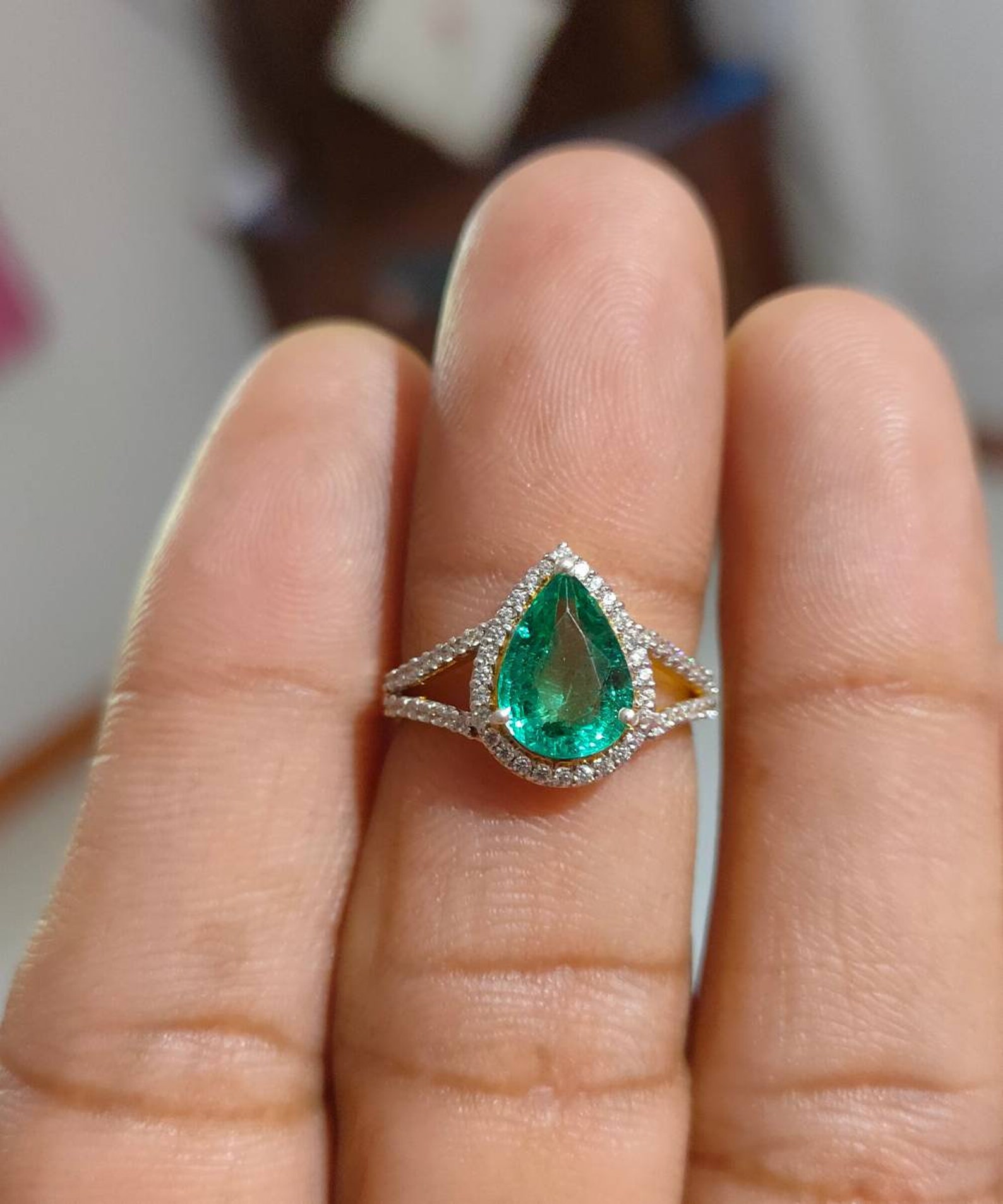 18k Gold Natural Emerald Eagle Ring Real Emerald Ring Emerald - Etsy
