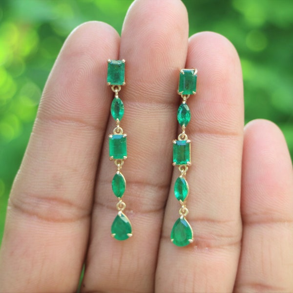 Emerald Drop Earring - Etsy