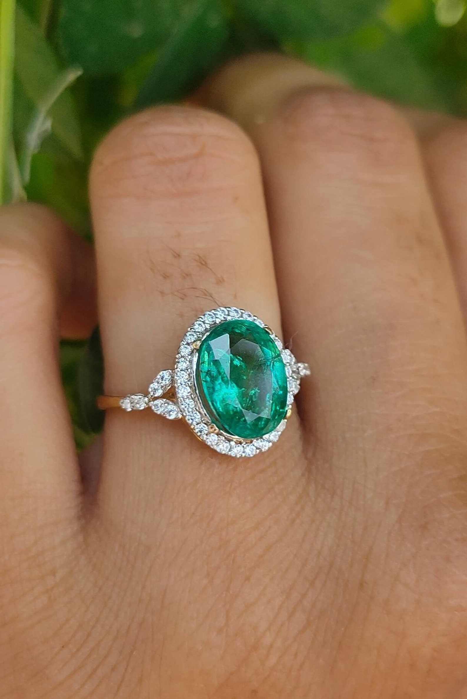 Emerald Engagement Ring Emerald Ring For Women Natural Emerald | Etsy