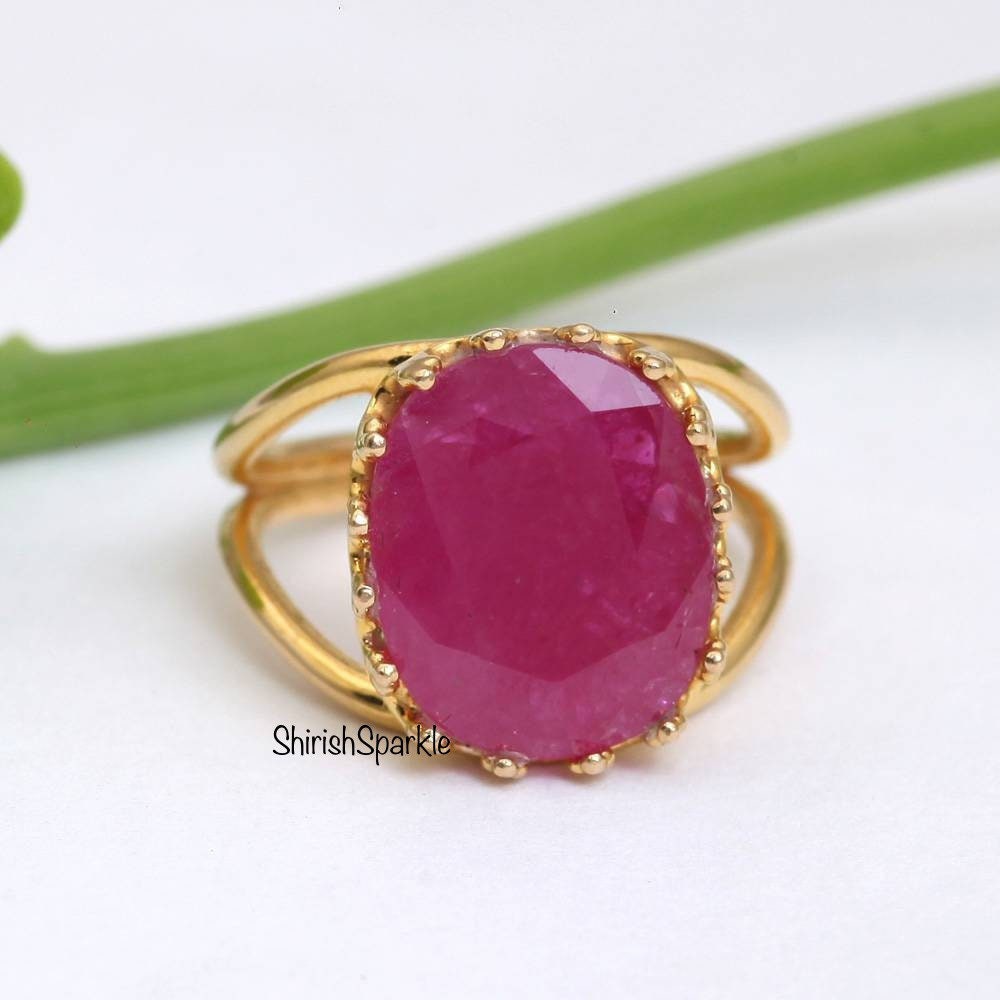 Pink Sapphire Engagement Ring 14kt Solid Gold Wedding Ring - Etsy