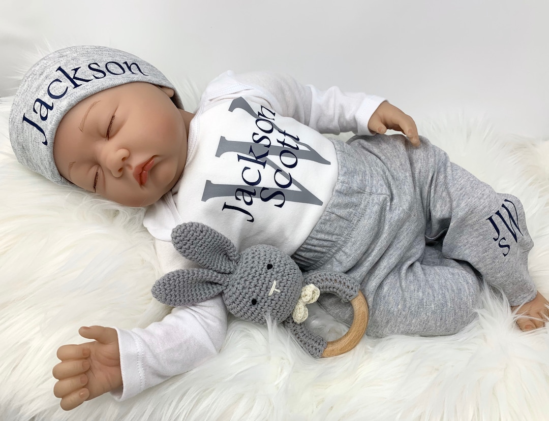 Baby Boy Outfit, Coming Home Outfit, Custom, Handmade, Personalized ...