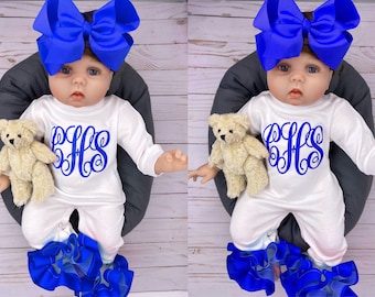Baby Girl Outfit, Coming Home Outfit, Custom, Handmade, Personalized Newborn, Babyshower Gift ...