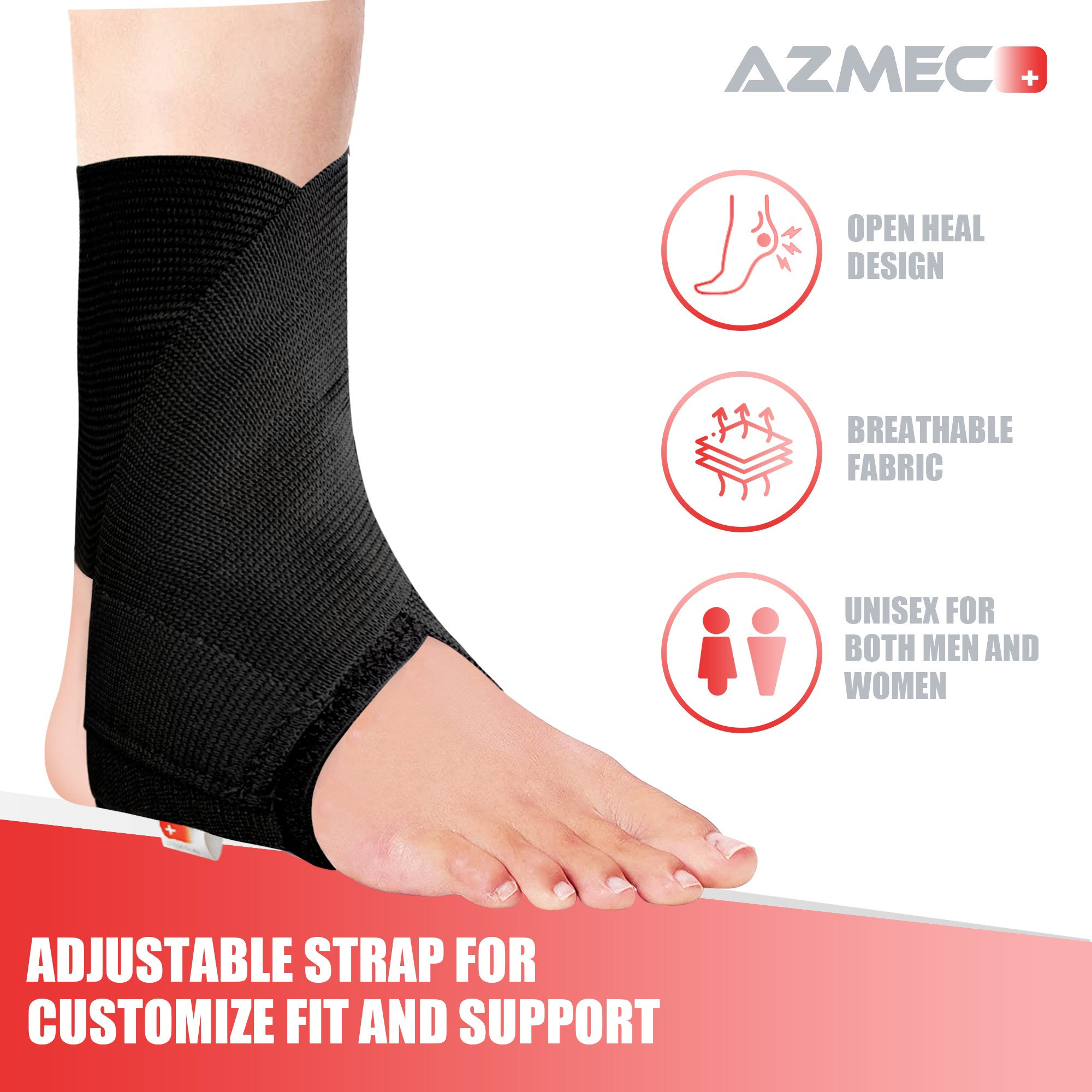 Ankle Support, Foot Brace, Use for Sprains, Strains, Inflammation ...