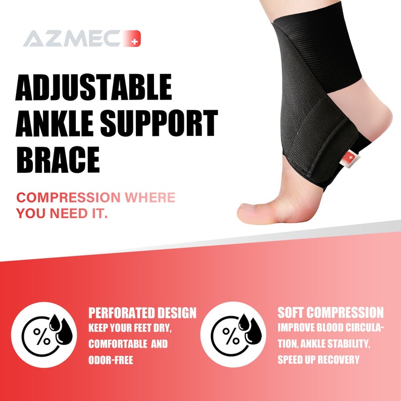Ankle Support, Foot Brace, Use for Sprains, Strains, Inflammation ...