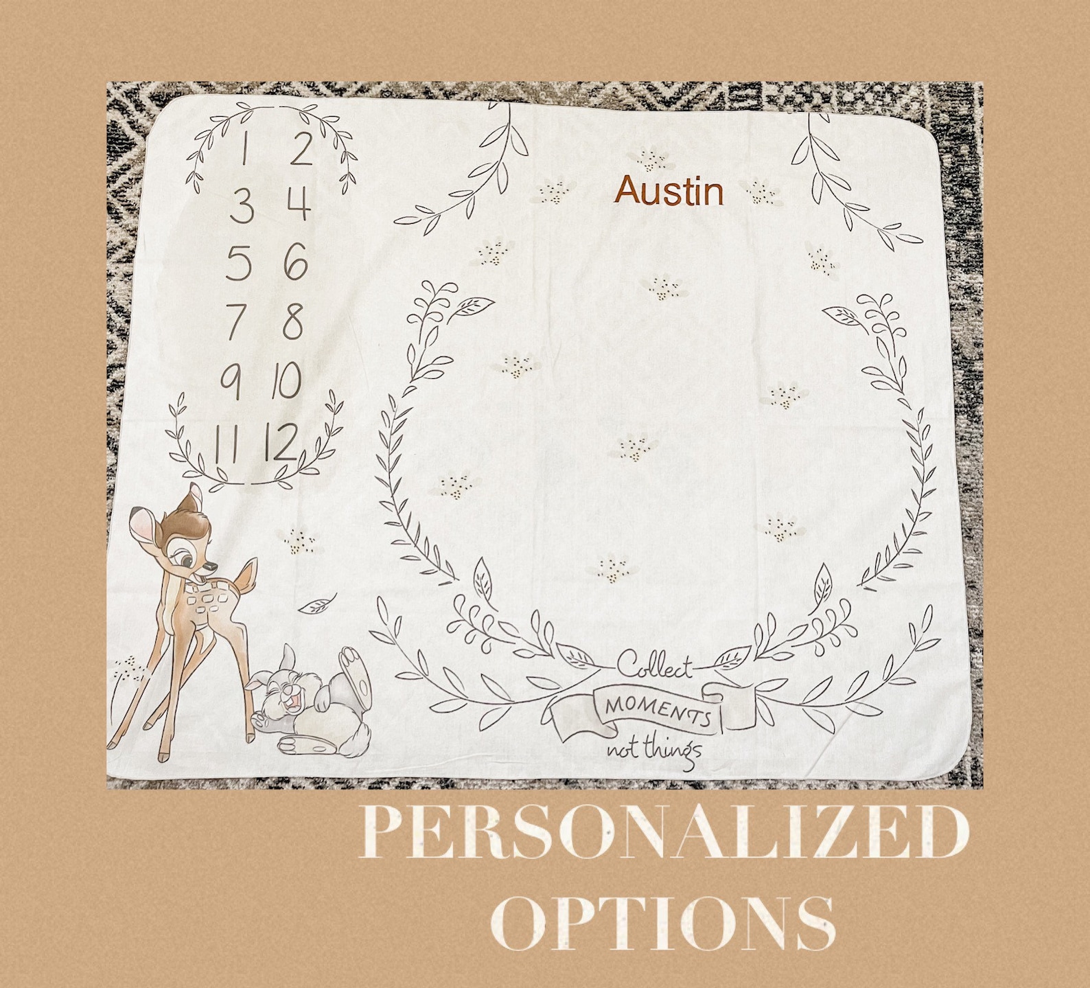 Baby Milestone Mat Disney Theme Dumbo Bambi Minnie - Etsy