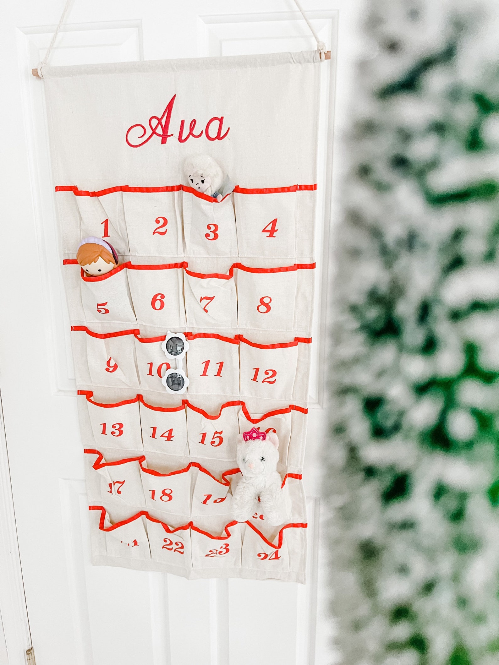 Custom Embroidered Wall Fabric Canvas Hanging Advent Calendar - Etsy