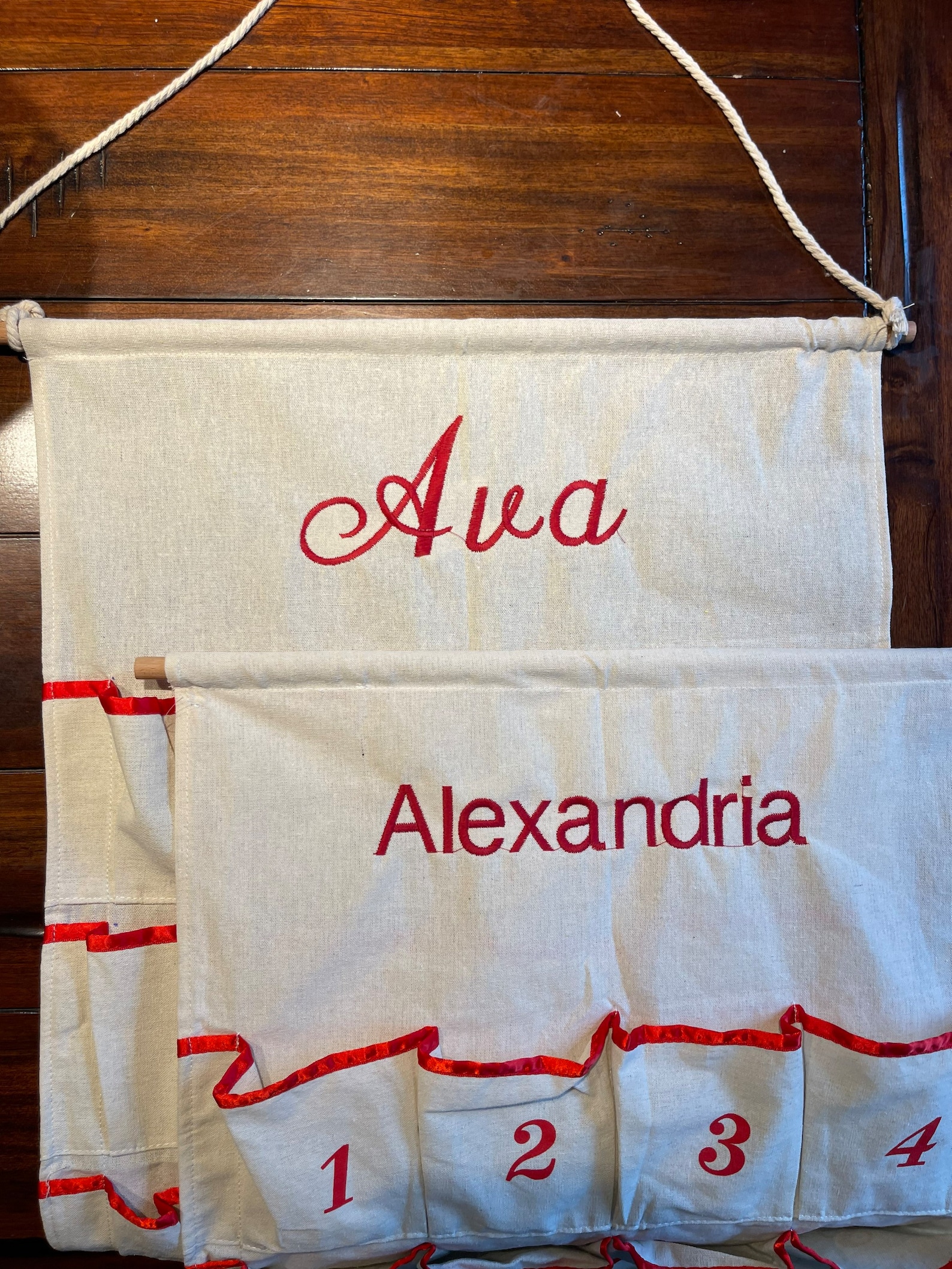 Custom Embroidered Wall Fabric Canvas Hanging Advent Calendar - Etsy