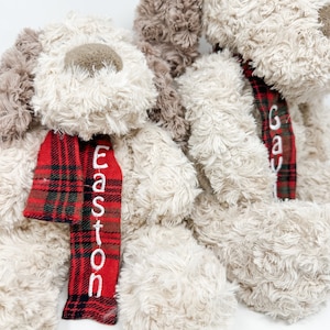 Stuffed Plush Dog With Scarf - Christmas Plush - Personalized ...