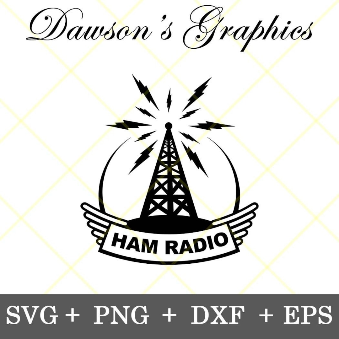 Instant Download!!! Ham Radio Tower With Banner Design Svg Amateur ...