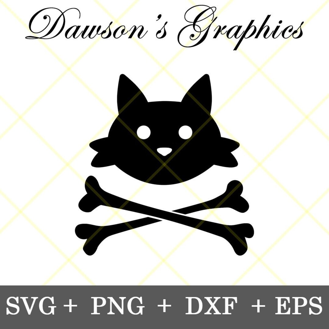 Jolly Roger Cat Skull Design - Unique Pirate Cat Design for Apparel ...