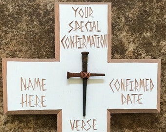 Personalized Confirmation Cross, Confirmation Verse Hand Carved ...