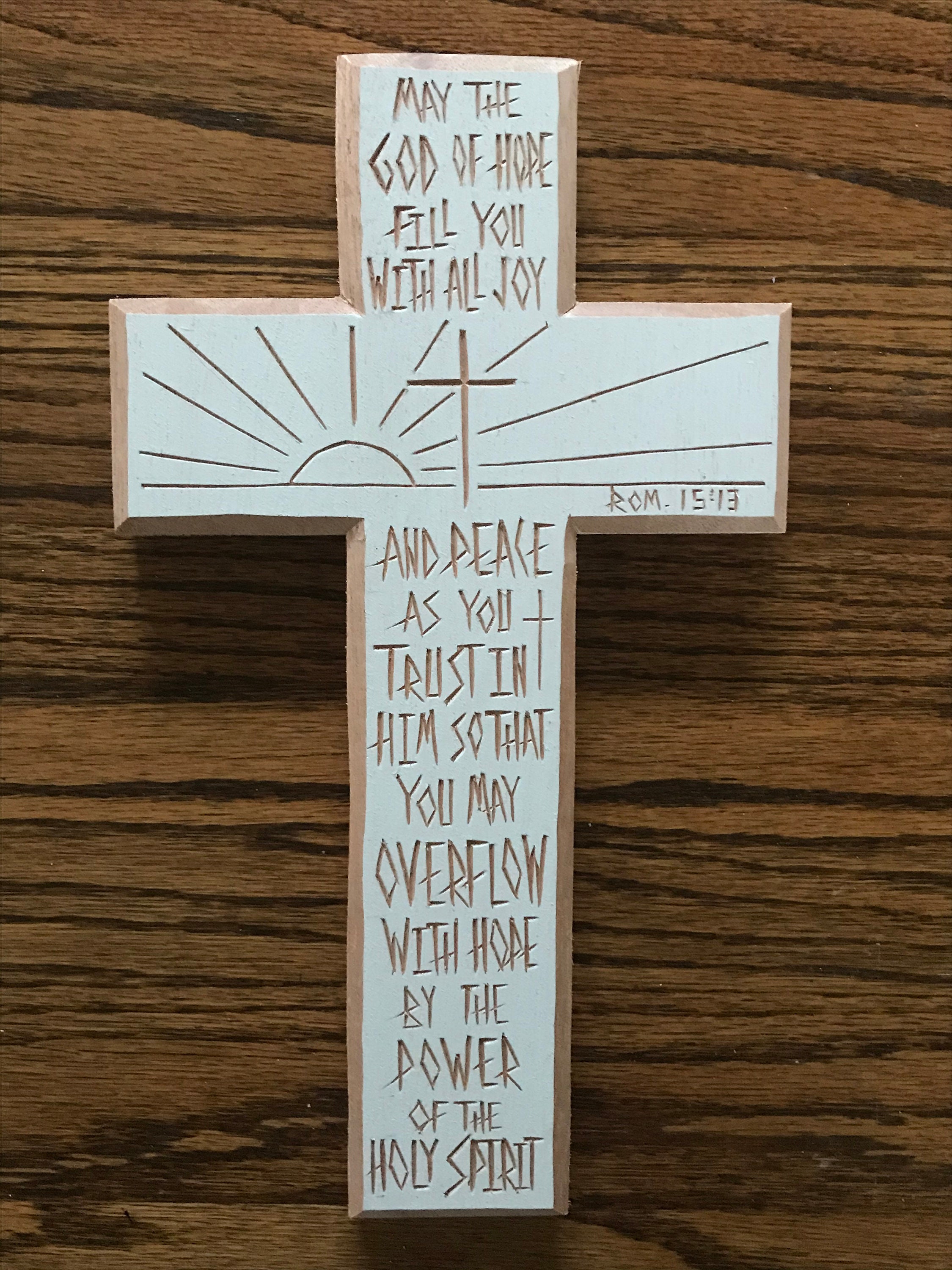Hope Cross, Religious Encouragement Gift, Cross With Bible Verse - Etsy