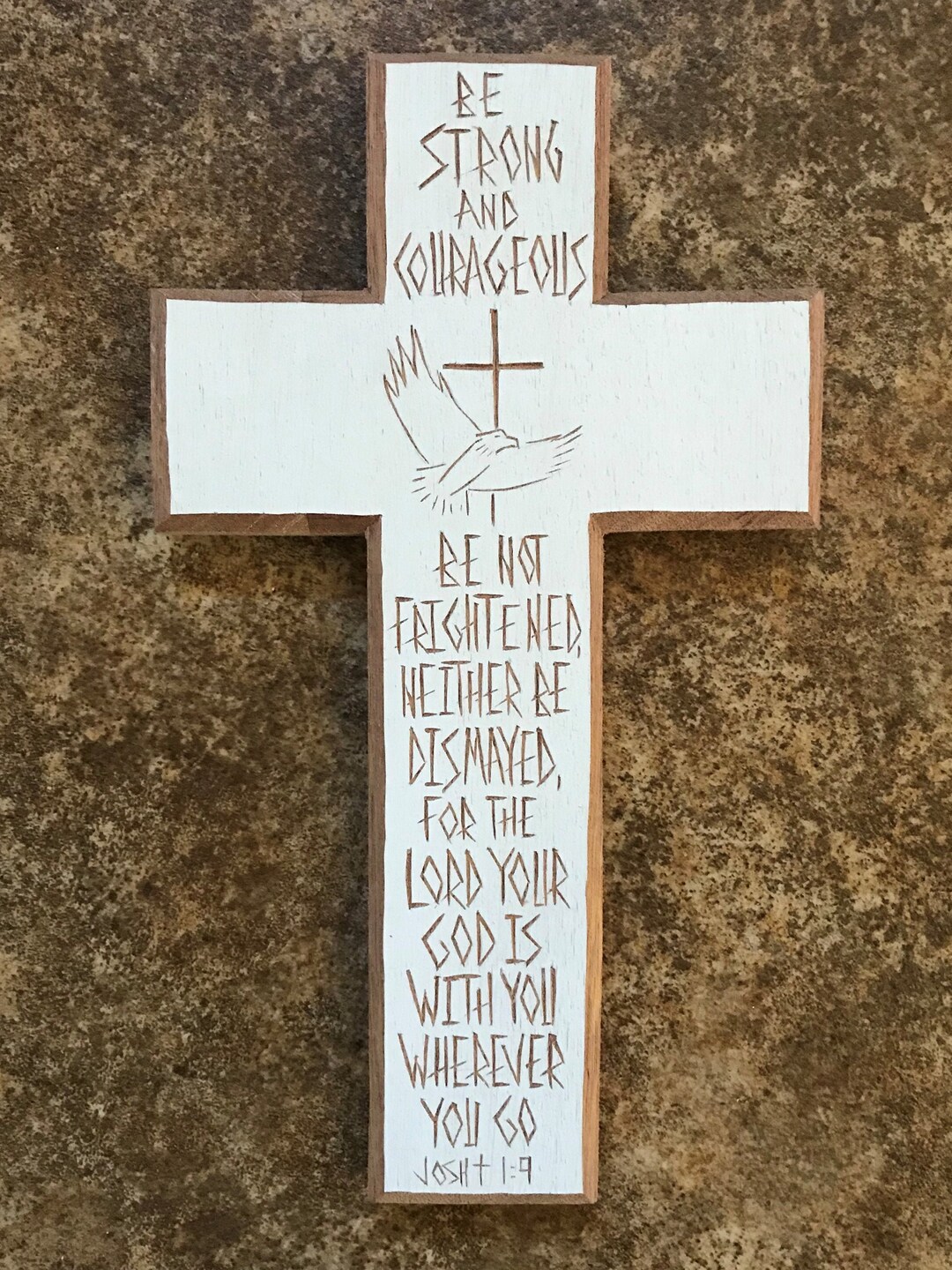 Custom Wall Cross, Be Strong and Courageous, Joshua 1:9 Cross ...