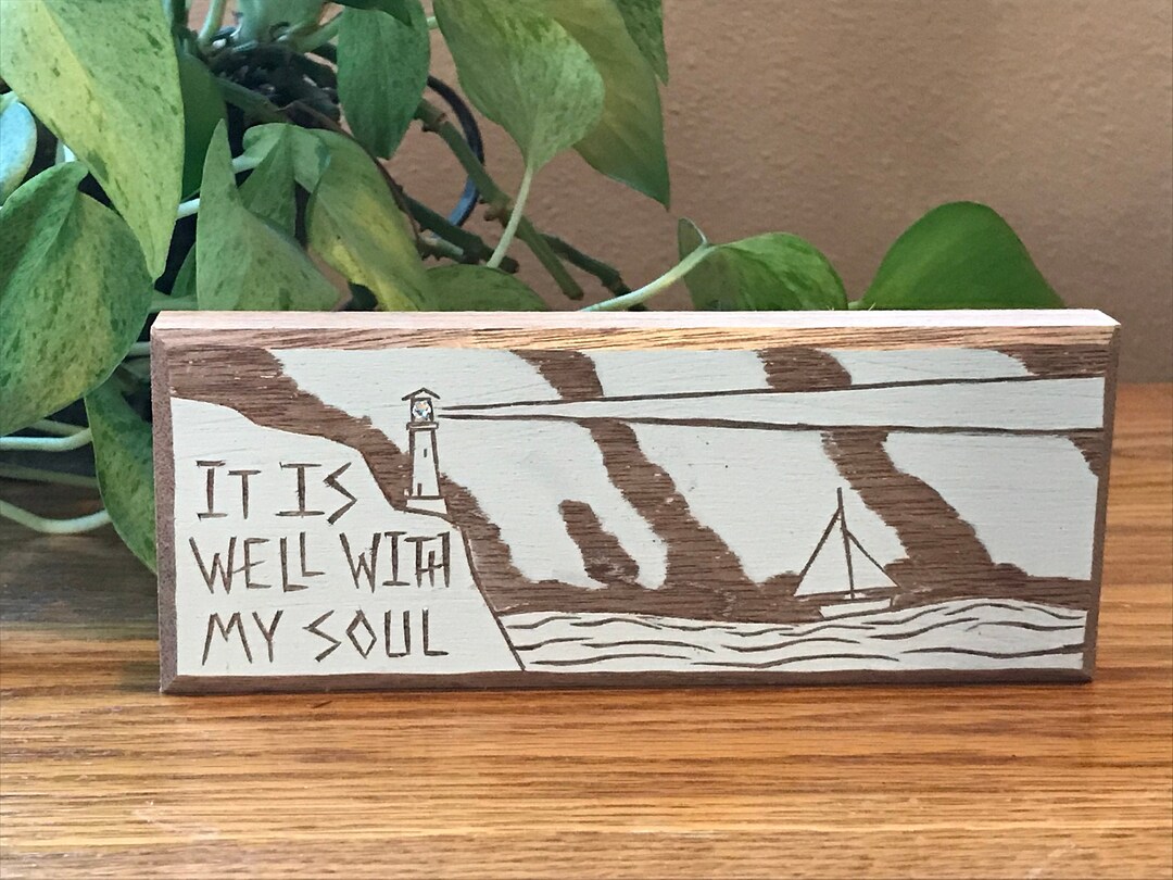 Hand-carved Mahogany Shelf Lighthouse Scene: Christian Hymn Decor - Etsy