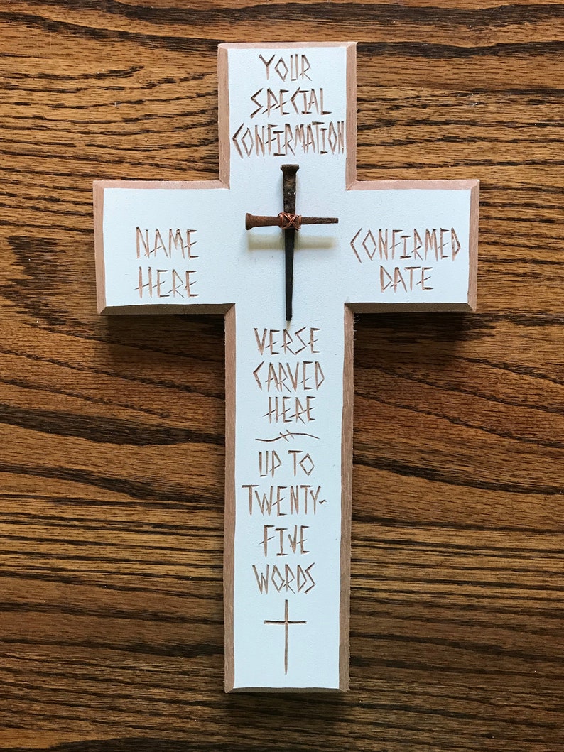 Personalized Confirmation Cross, Confirmation Verse Hand Carved ...