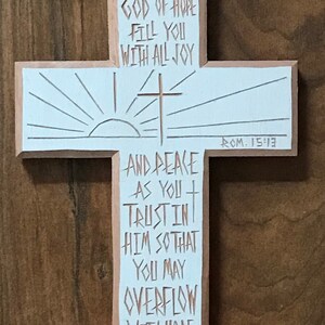 Hope Cross, Religious Encouragement Gift, Cross With Bible Verse - Etsy