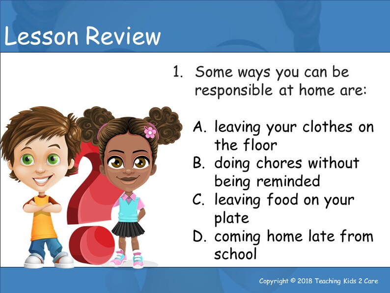 Being Responsible Interactive PowerPoint Whiteboard Lesson on ...