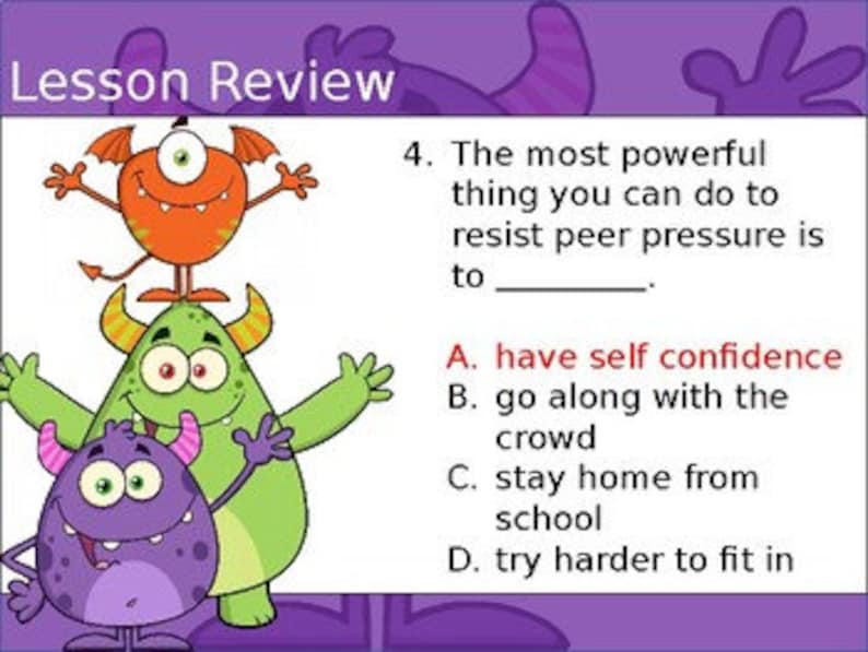 How to Deal With Peer Pressure - Interactive Powerpoint / Whiteboard ...