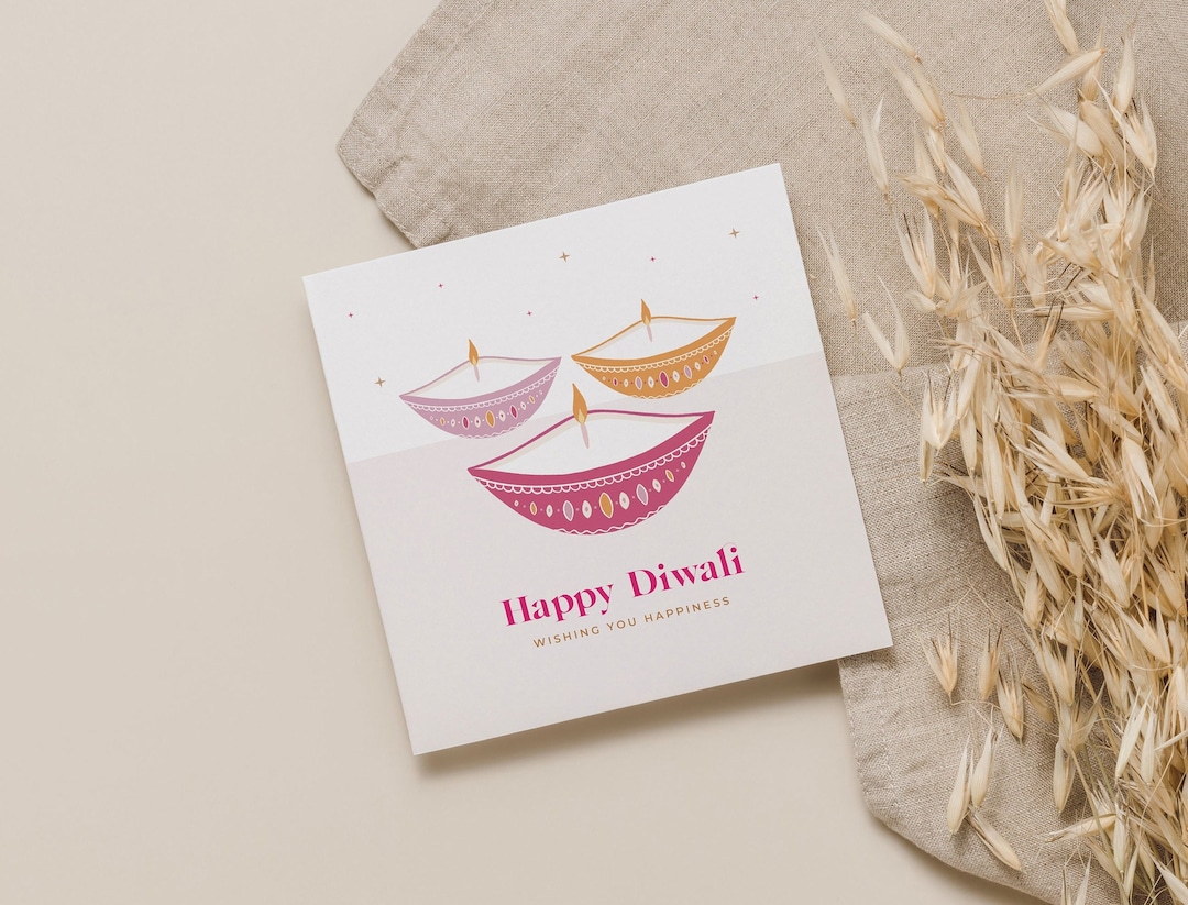 Single or Pack - Stunning Diwali Card - Candle Design - Diwali ...