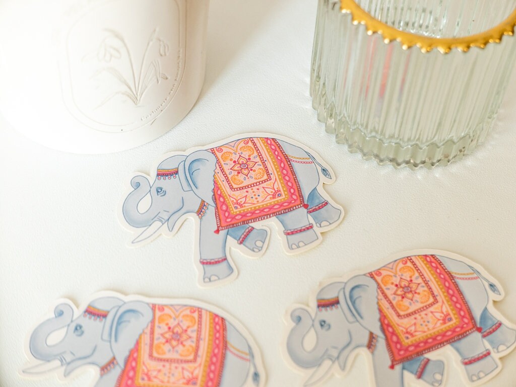 Indian Elephant Vinyl Sticker 8cm X 6cm Indian Stickers - Etsy