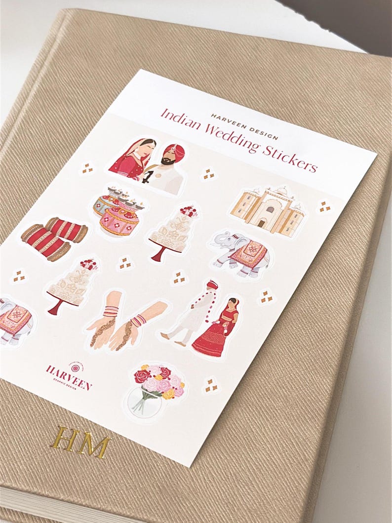 Indian Wedding Stationery Bundle: Planner Stickers & Acrylic Pin - Etsy